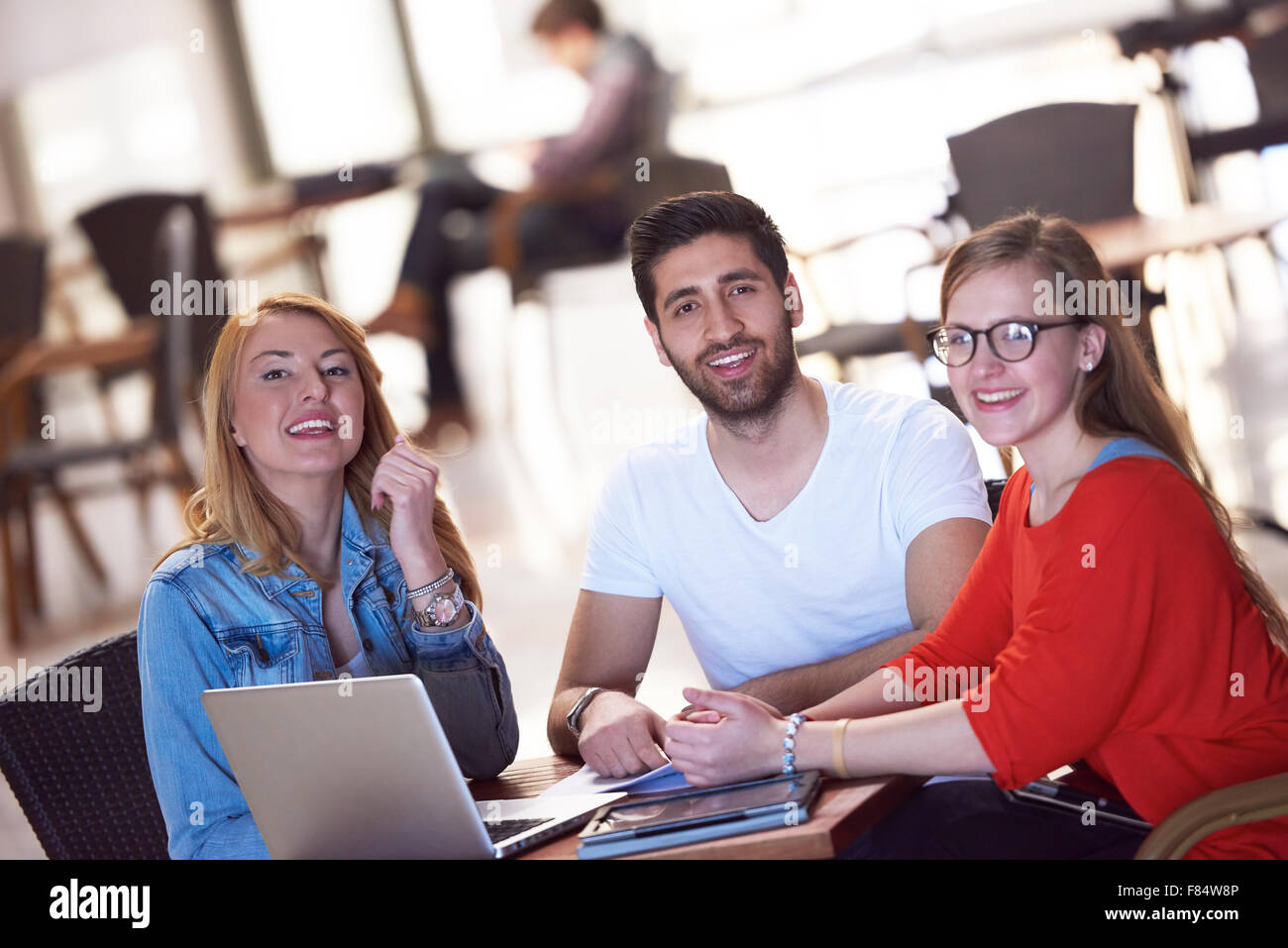 students group standing together as team in modern school university ...