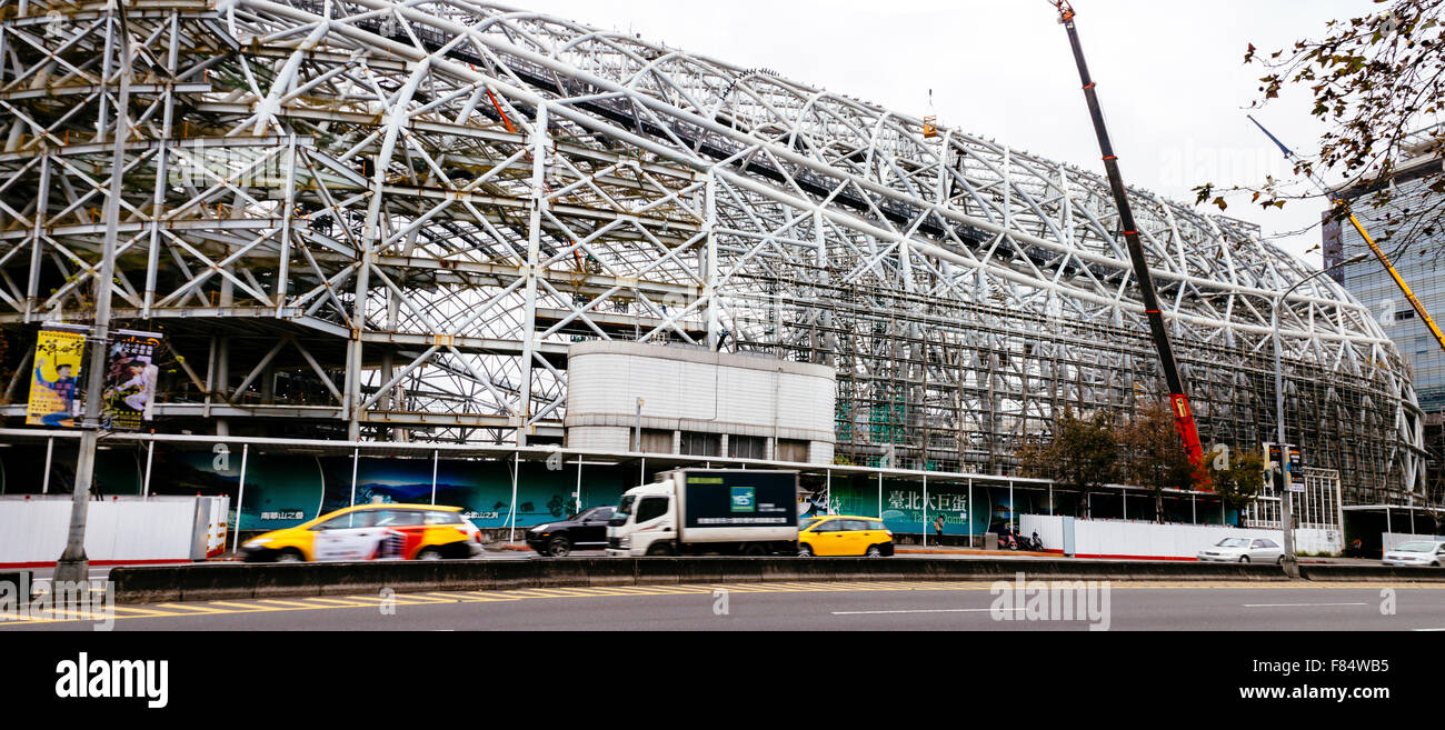 Taipei, Taiwan - February 9, 2015: Construction site of Taipei Dome ...