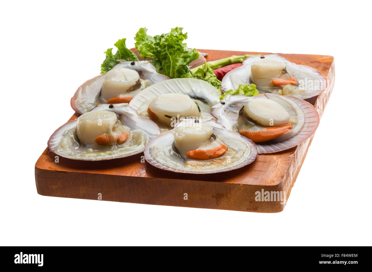 Raw fresh scallop ready for cooking Stock Photo - Alamy