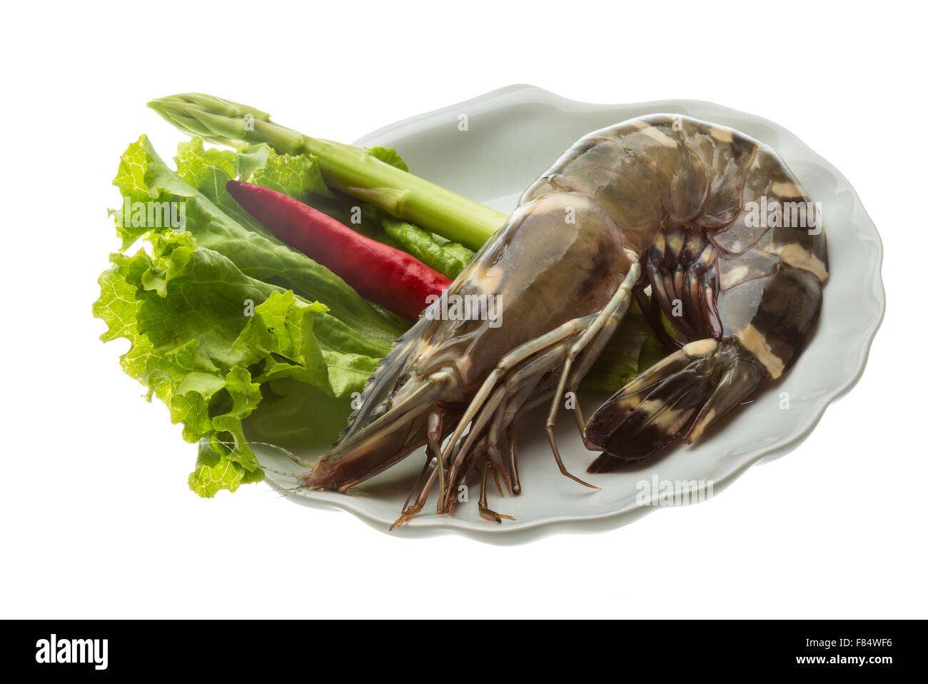 Raw Tiger prawn ready for cooking Stock Photo - Alamy