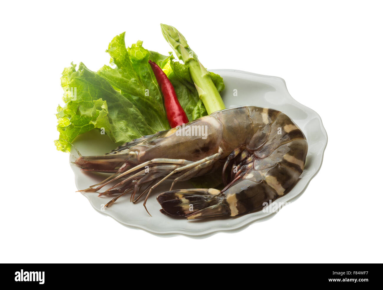 Raw Tiger prawn ready for cooking Stock Photo - Alamy