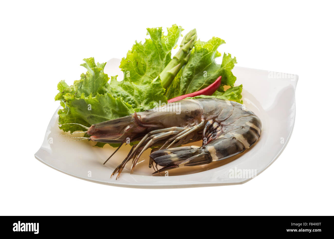 Raw Tiger prawn ready for cooking Stock Photo - Alamy