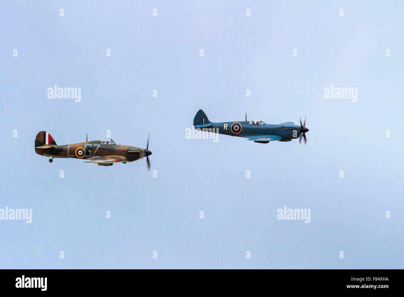 Hawker Hurricane and Supermarine Spitfire displaying at Southport ...
