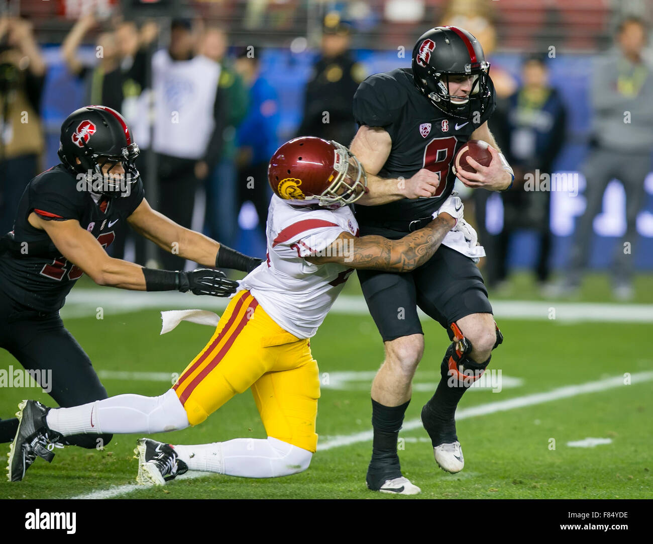 Halftime. 05th Dec, 2015. Stanford Cardinal quarterback Kevin Hogan (8 ...