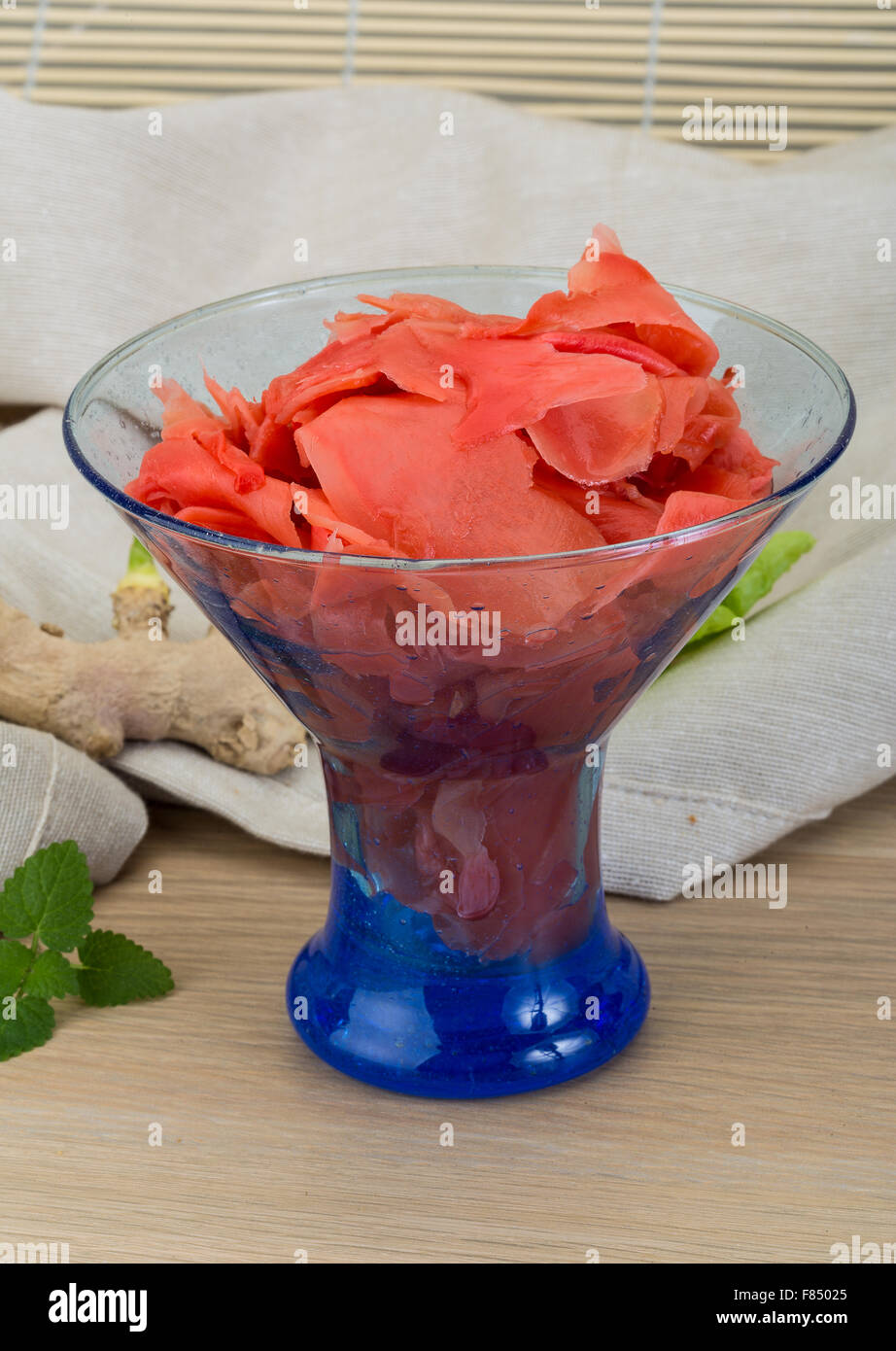 Marinated ginger - special flavour for japan kitchen Stock Photo - Alamy