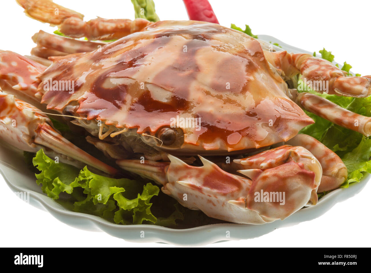 Red crab isolated on white Stock Photo - Alamy