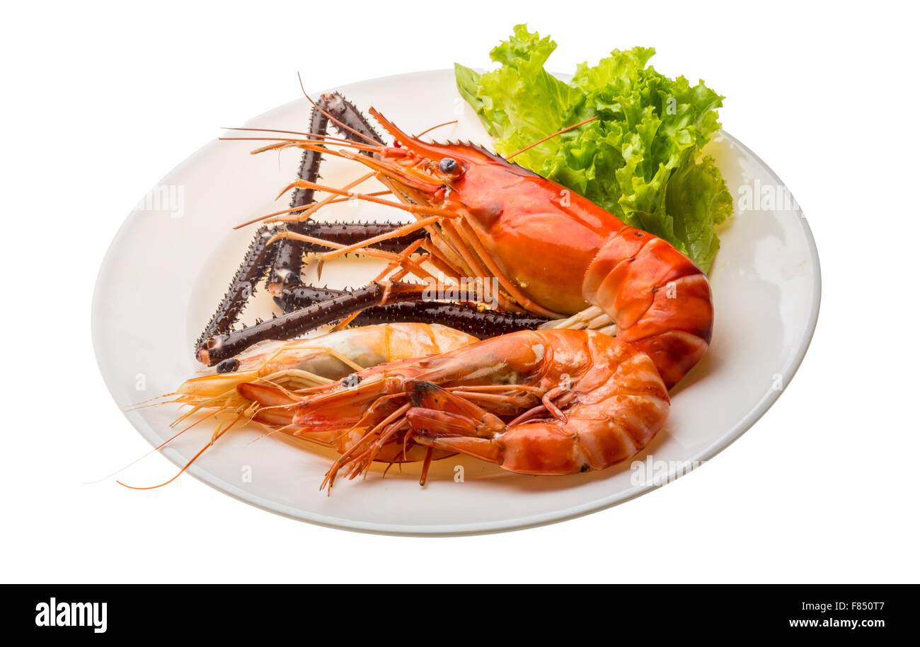 Giant Freshwater Prawn and king prawns isolated Stock Photo - Alamy