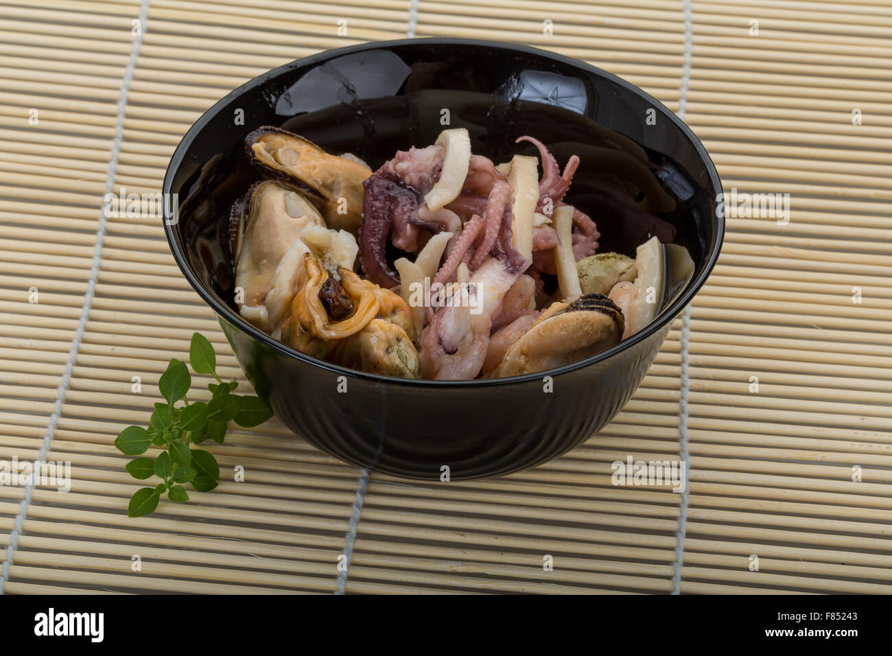 Seafood cocktail with octopus, shrimp, calamari and mussel Stock Photo ...