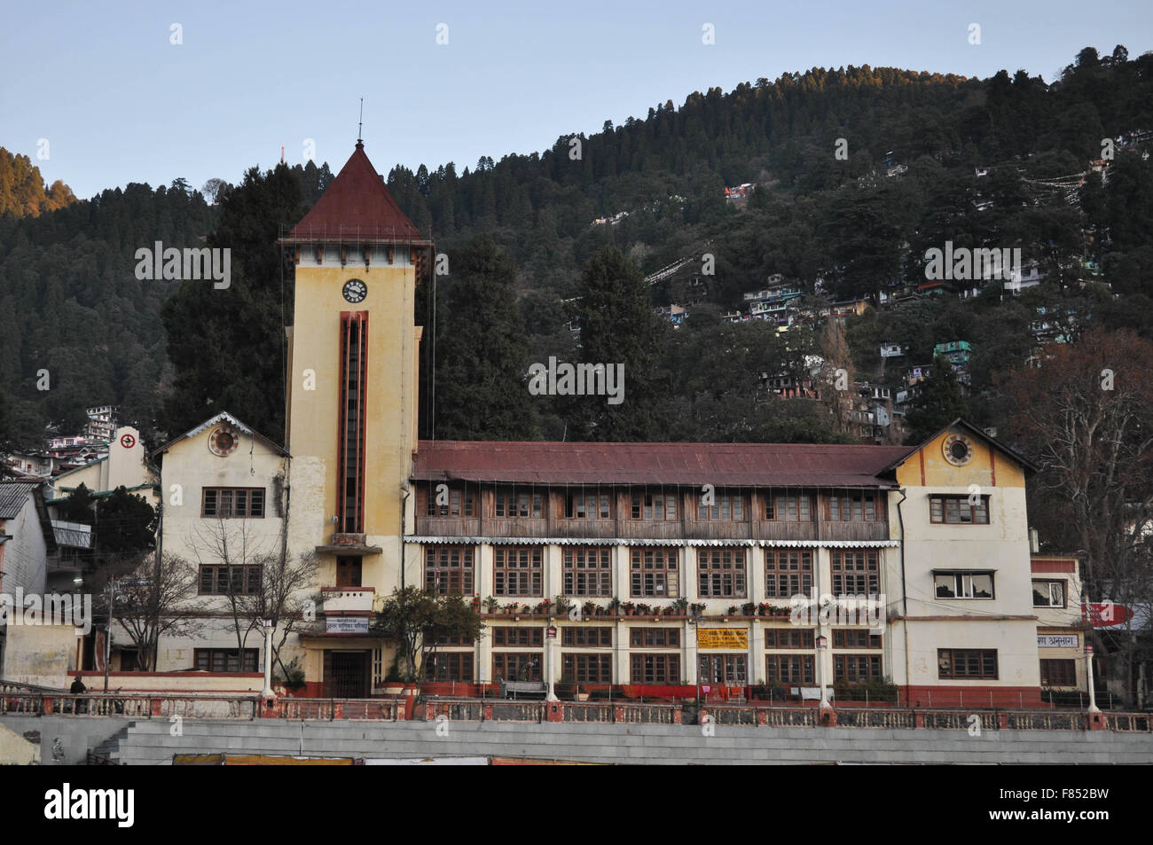 Office building of the Nainital Municipal Board at Flats and sports ...