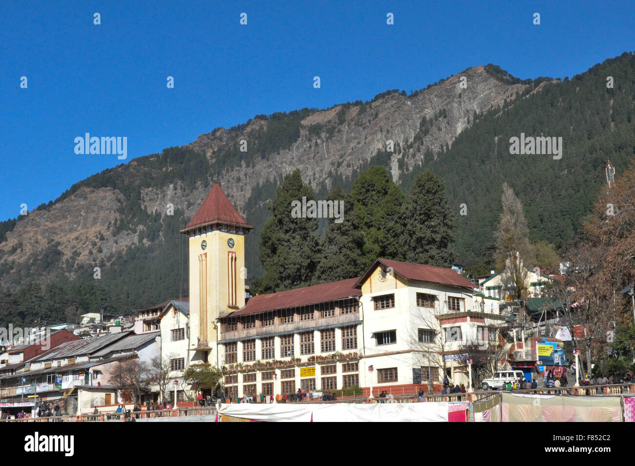 Naina or Chenna peak and Office building of the Nainital Municipal ...