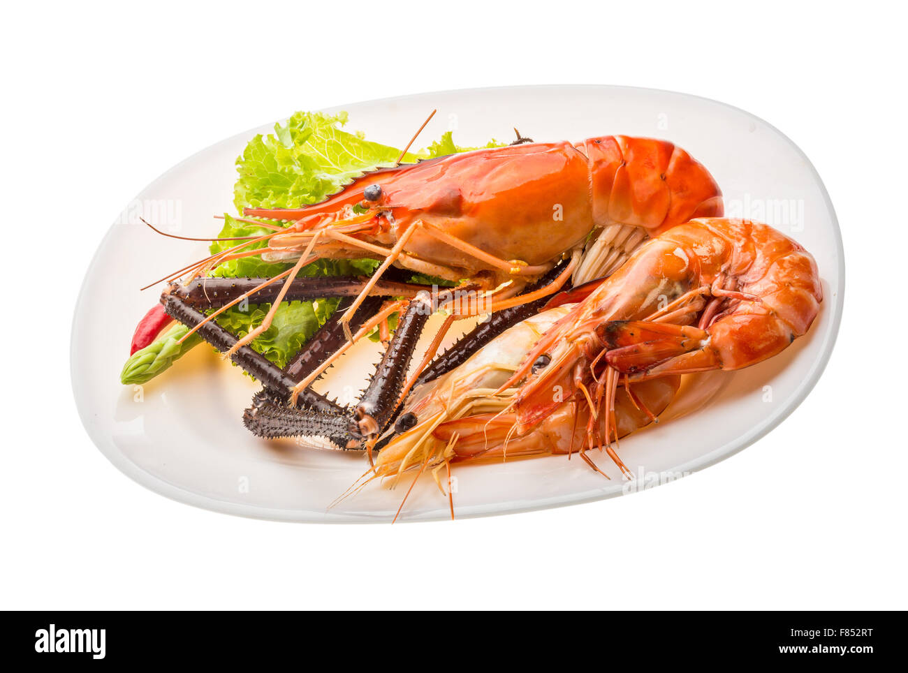 Giant Freshwater Prawn and king prawns isolated Stock Photo - Alamy