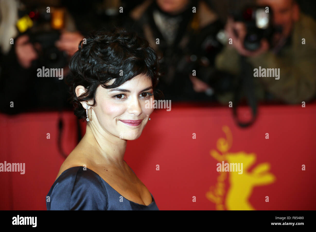 Berlin, Germany, February 5, 2015: Audrey Tautou arrives at the red ...