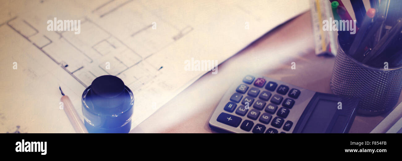 Working Table Architecture Project Planning Concept Stock Photo - Alamy