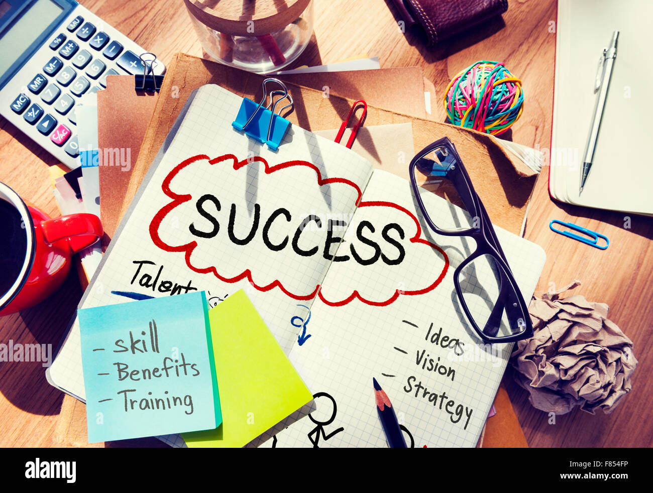 Success Thought Bubble Stick People Concept Stock Photo - Alamy