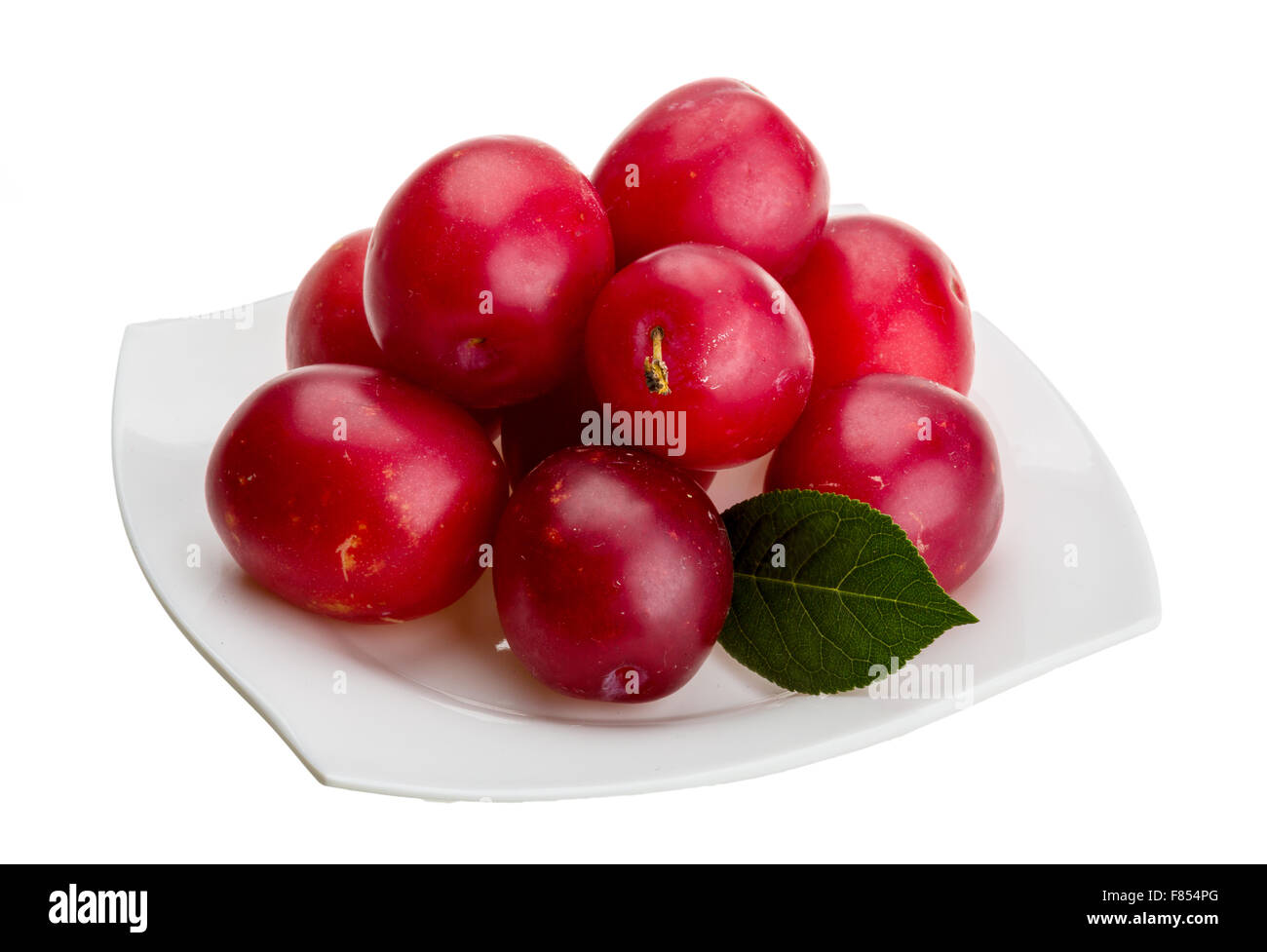Damson plum isolated on white background Stock Photo - Alamy