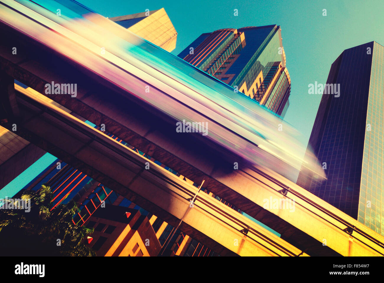 Skytrain Speed City Transportation Commuter Traffic Concept Stock Photo ...