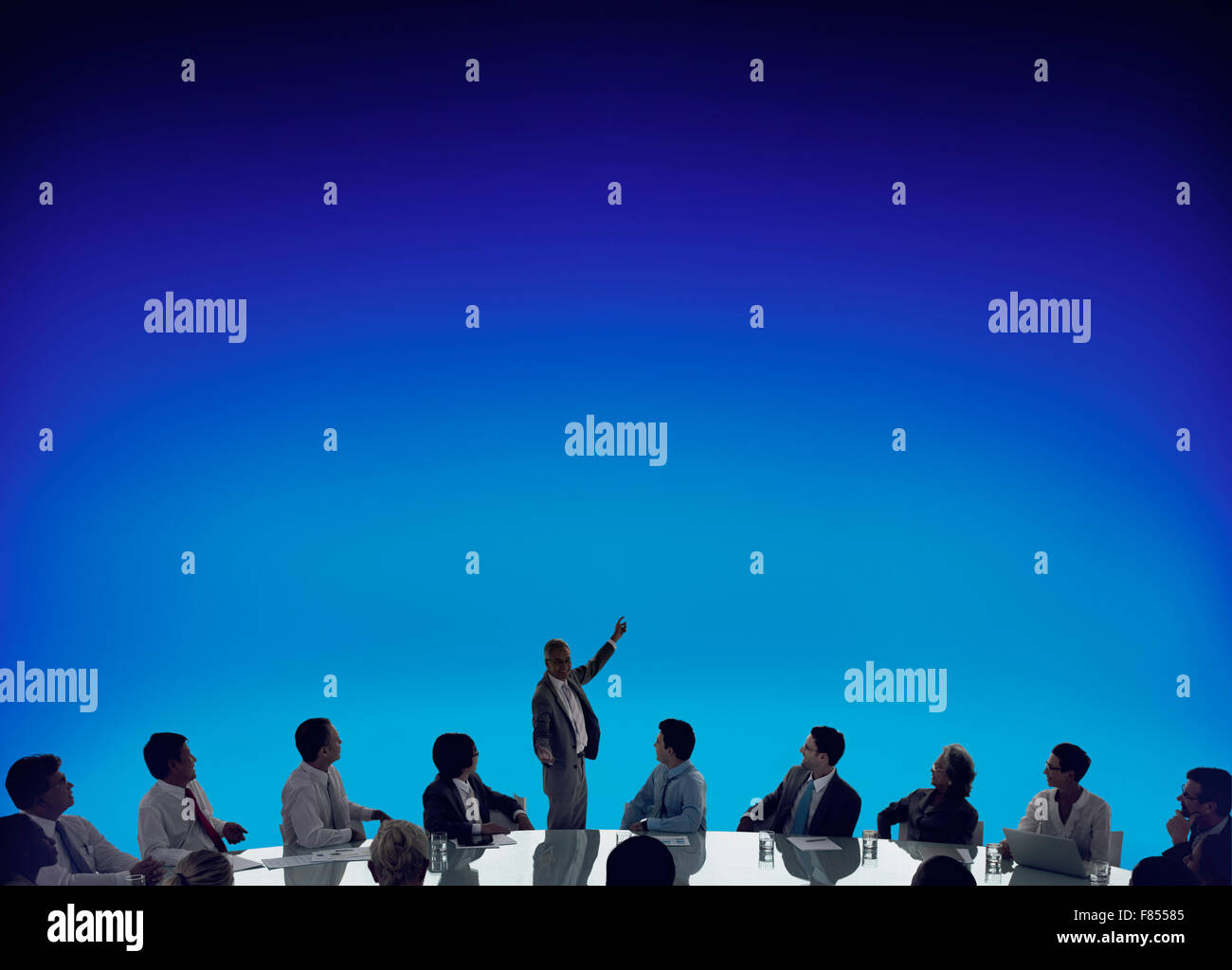 Business People Meeting Conference Speaker Presentation Concept Stock ...