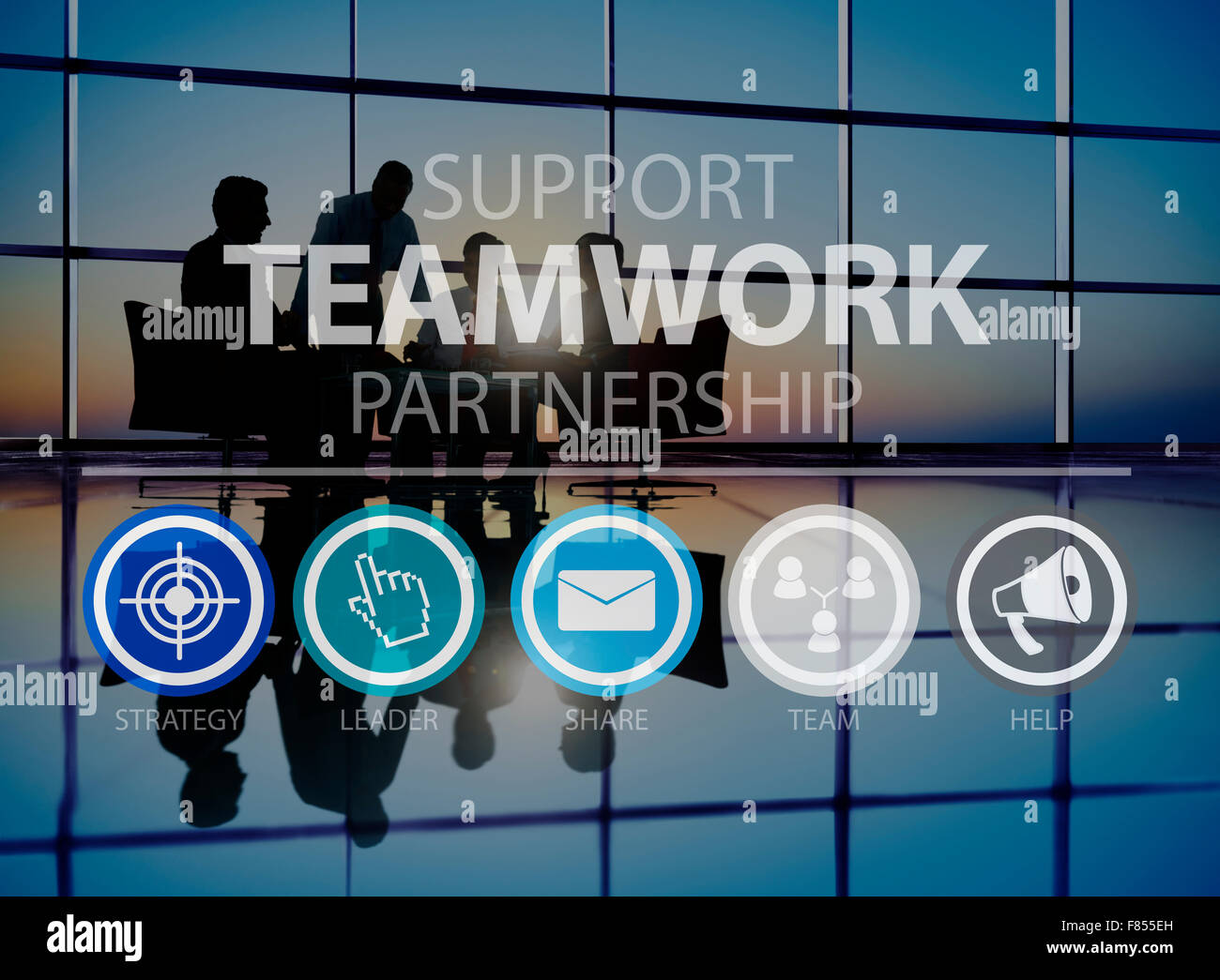 Teamwork Support Partnership Collaboration Unity Concept Stock Photo ...
