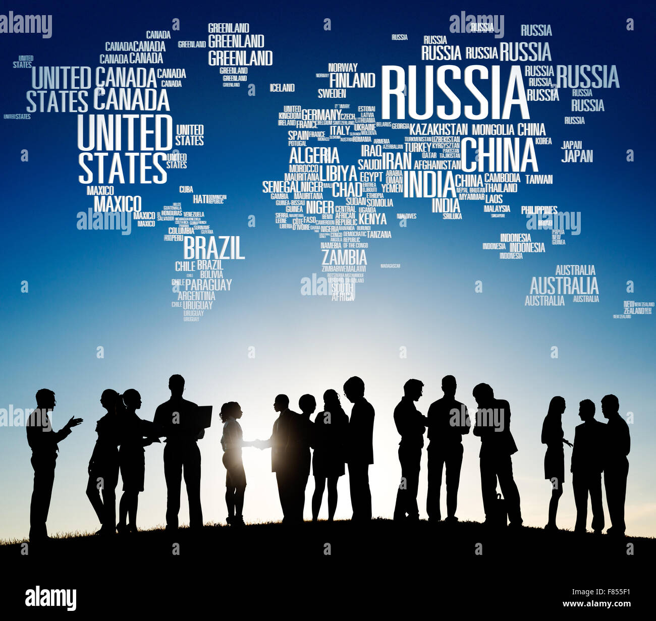 Russia Global World International Countries Globalization Concept Stock ...