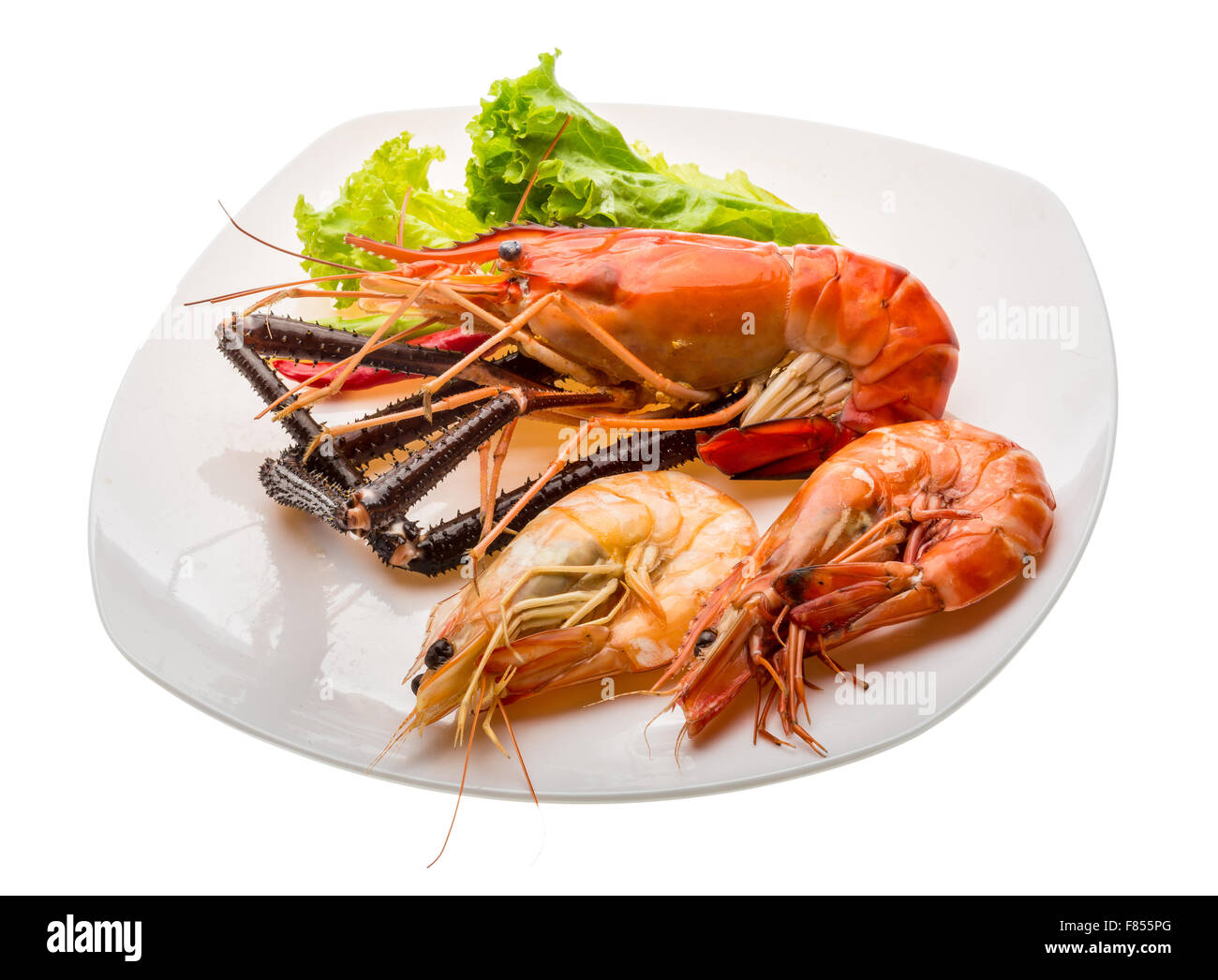Giant Freshwater Prawn and king prawns isolated Stock Photo - Alamy