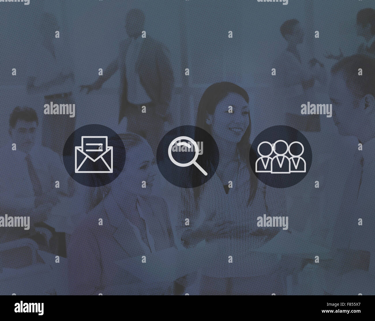 Mail Magnifying Glass Search Team Concept Stock Photo - Alamy