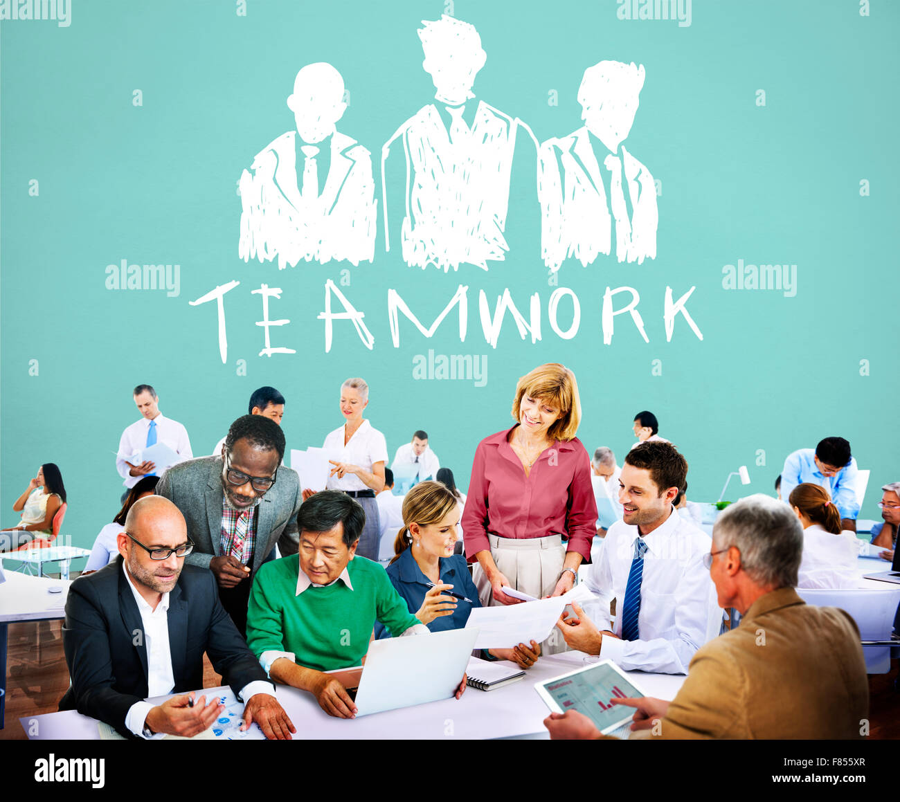 Teamwork Group Collaboration Organization Concept Stock Photo - Alamy