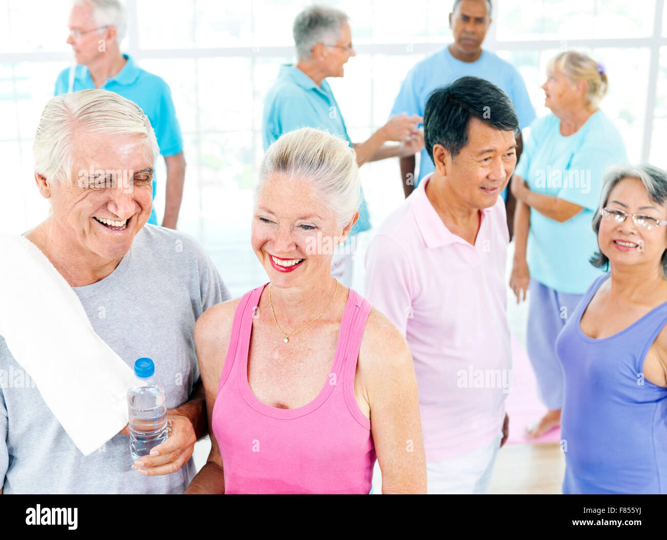 Group of Healthy People in the Fitness Exercising Concept Stock Photo ...