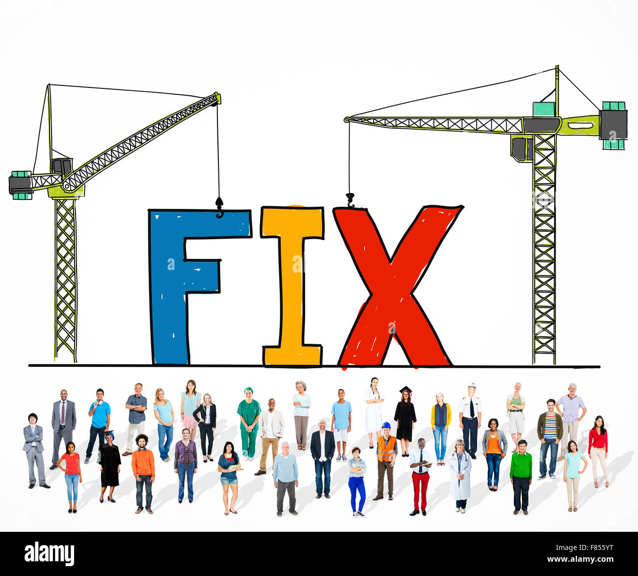 Fix Mechanical Repair Solution Technician Maintenance Concept Stock ...