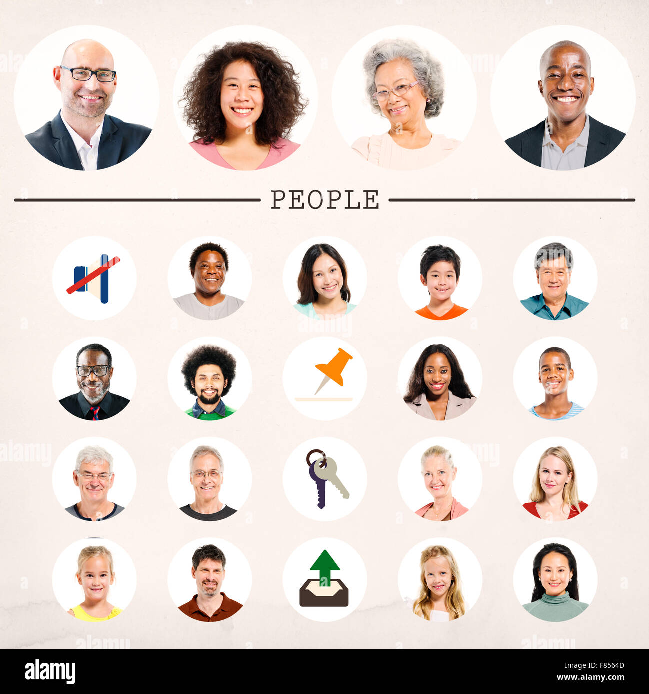 Faces People Diversity Community Portrait Concept Stock Photo - Alamy