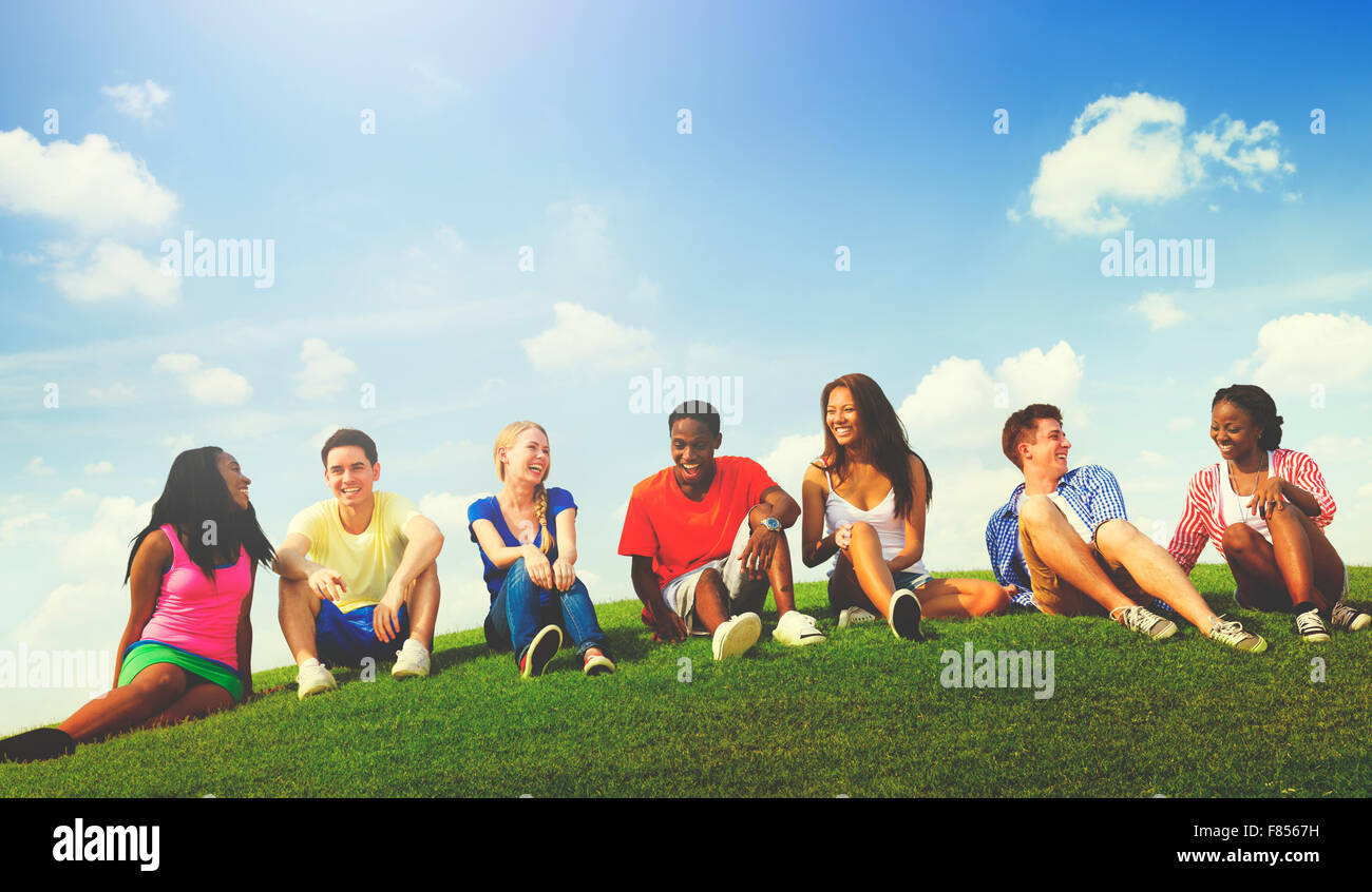 Teenage Celebration Friendship Togetherness Unity Concept Stock Photo ...