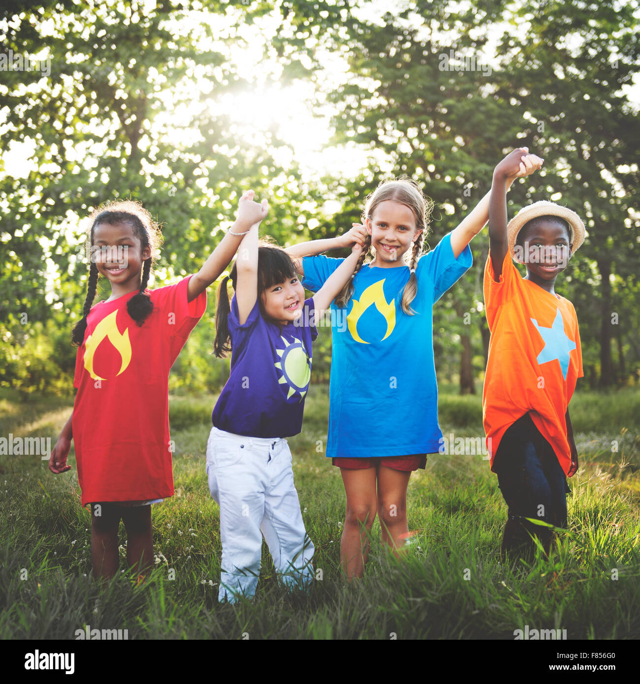 Children Friendship Togetherness Smiling Happiness Concept Stock Photo ...
