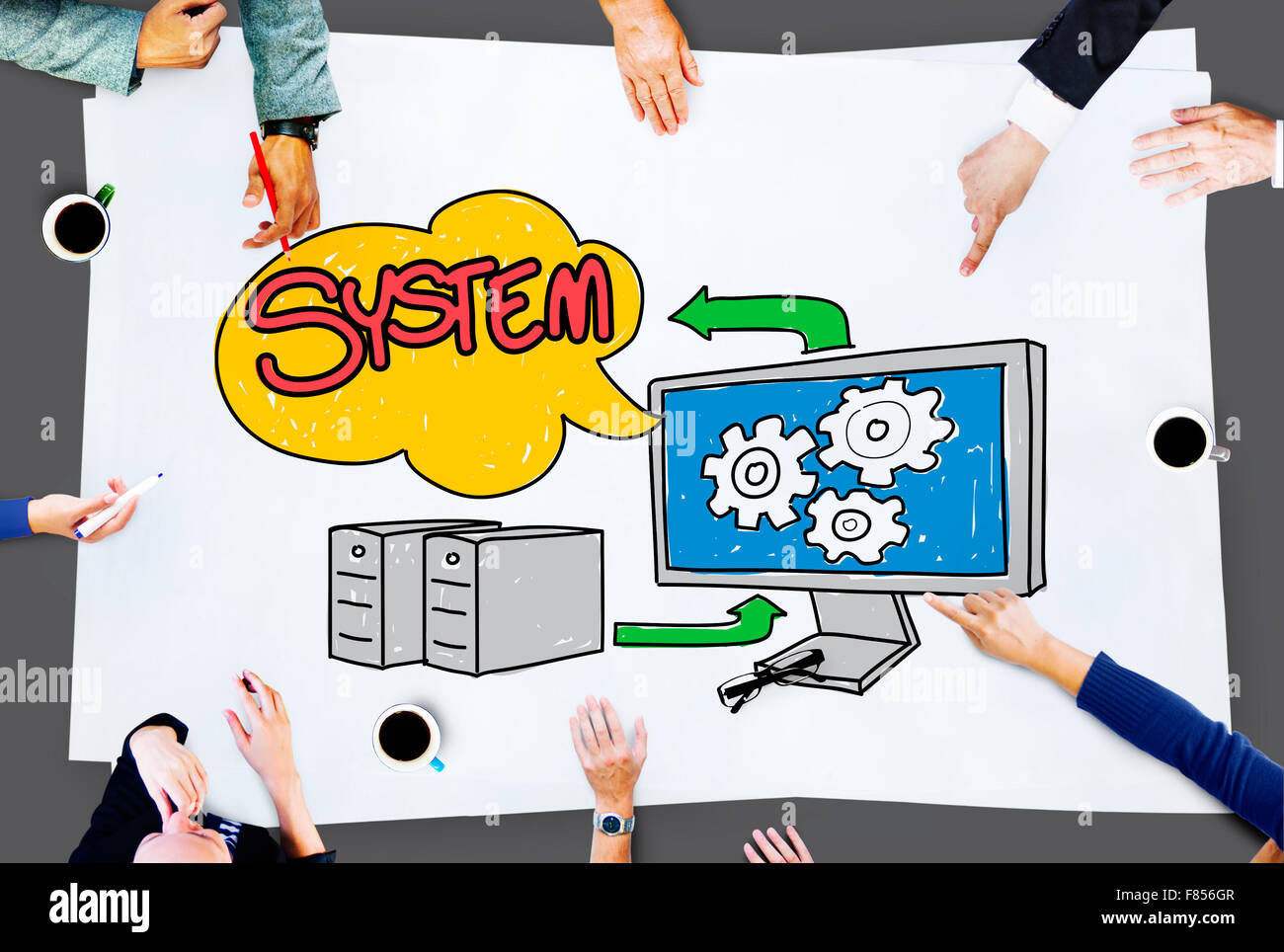 System Connection Technology Data Networking Concept Stock Photo - Alamy