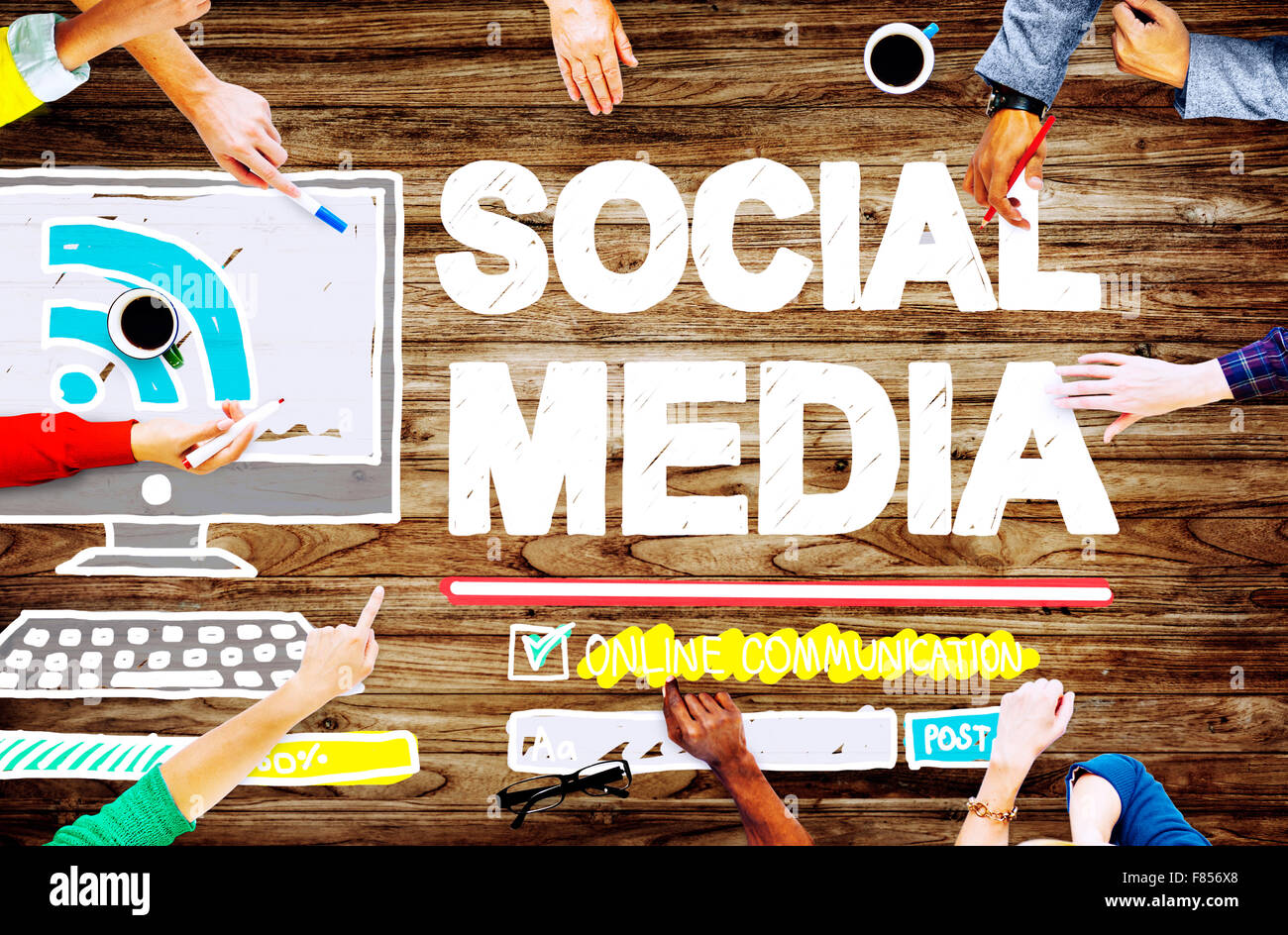 Social Media Social Networking Technology Connection Concept Stock ...