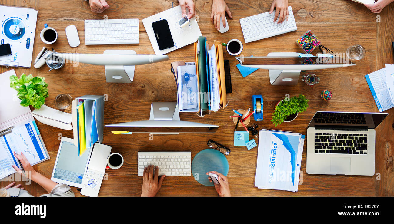 People Meeting Corporate Working Technology Startup Concept Stock Photo ...
