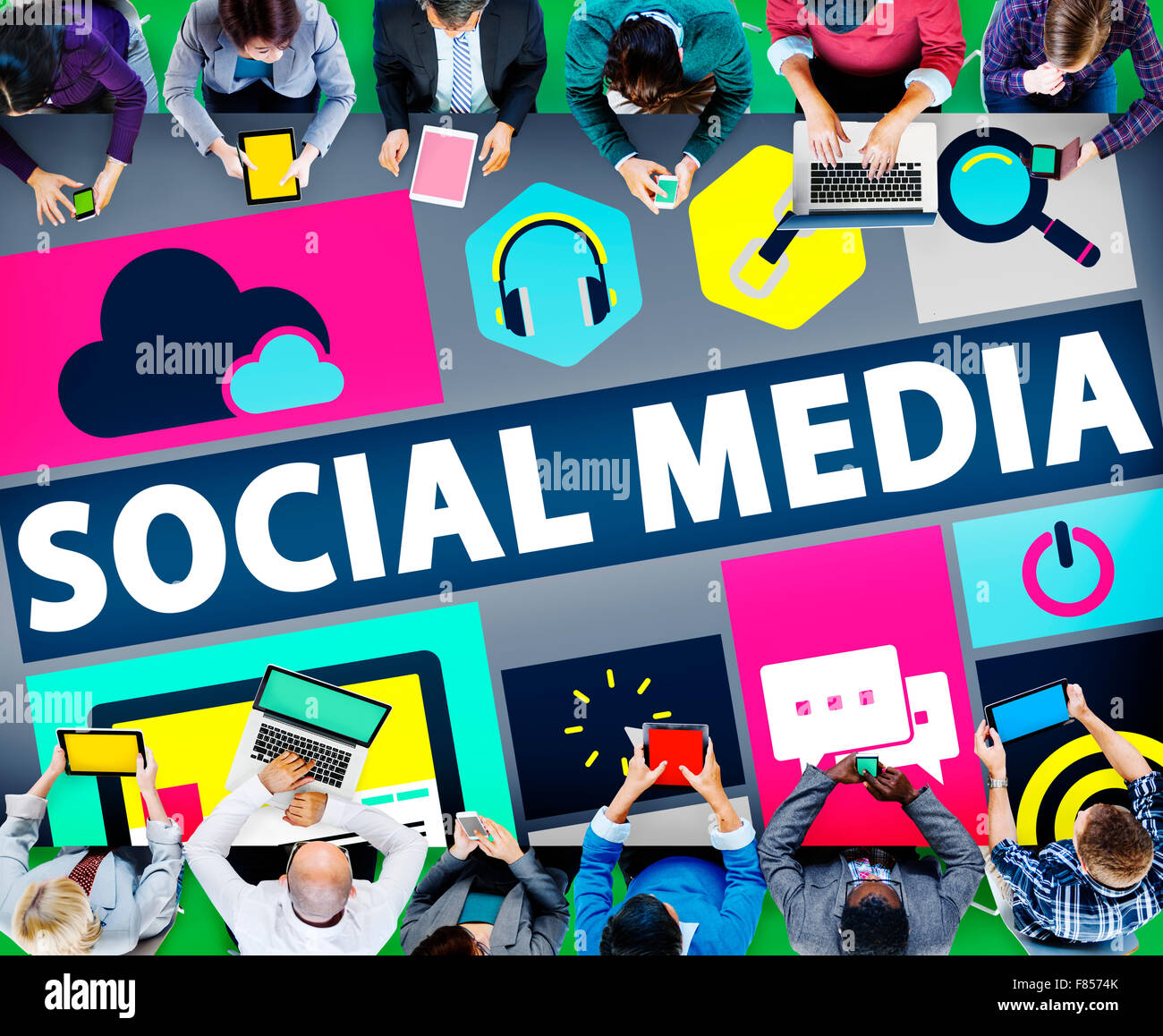 Social Media Social Networking Connection Media Link Concept Stock ...