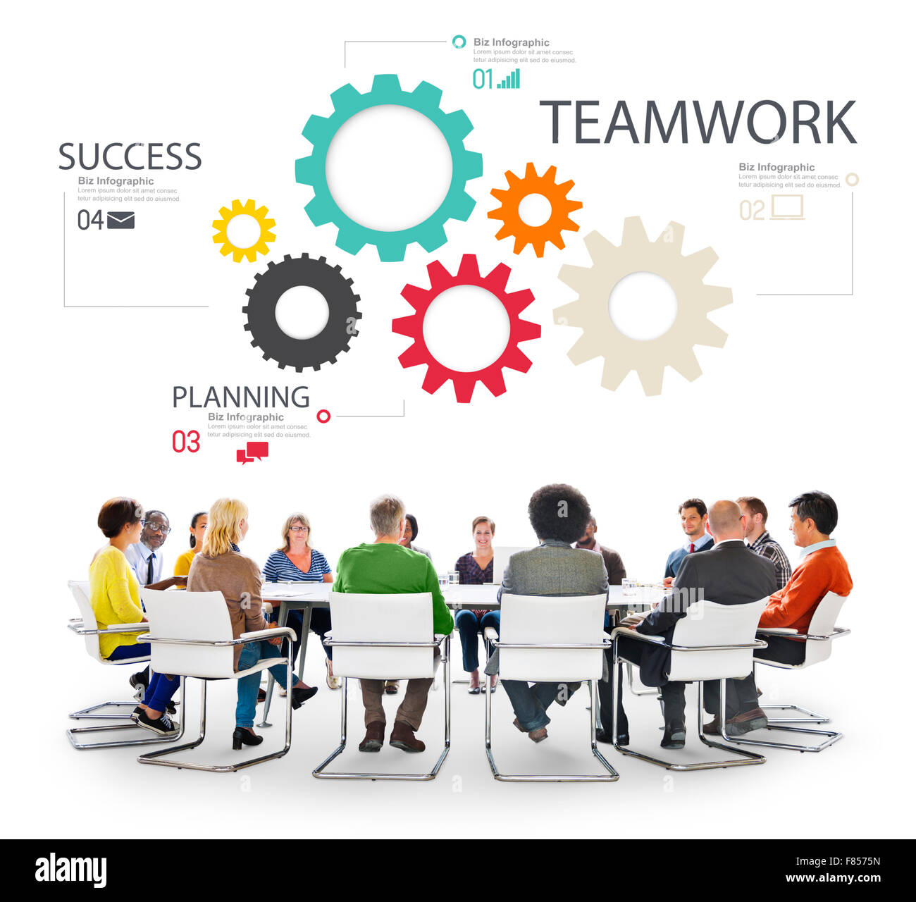 Teamwork Team Group Gear Partnership Cooperation Concept Stock Photo ...