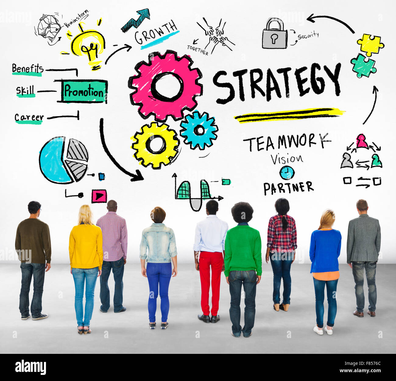Strategy Solution Tactics Teamwork Growth Vision Concept Stock Photo ...