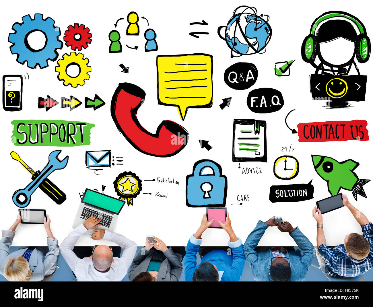 Customer Service Support Solution Assistance Aid Concept Stock Photo ...