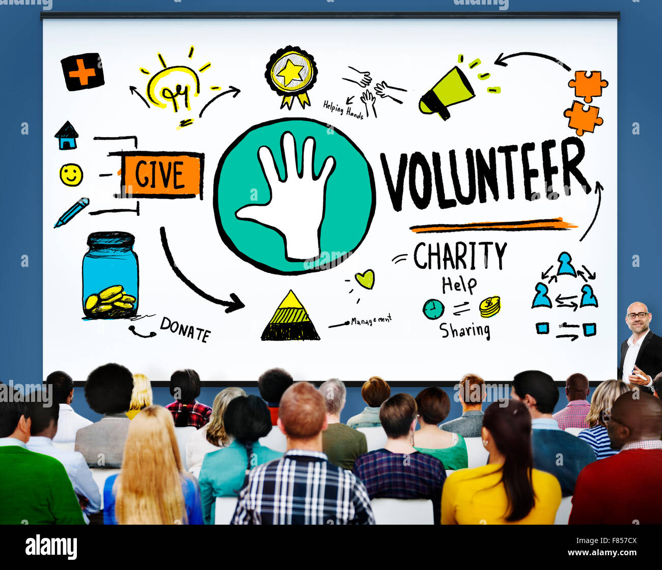 Volunteer Charity Help Sharing Giving Donate Assisting Concept Stock ...