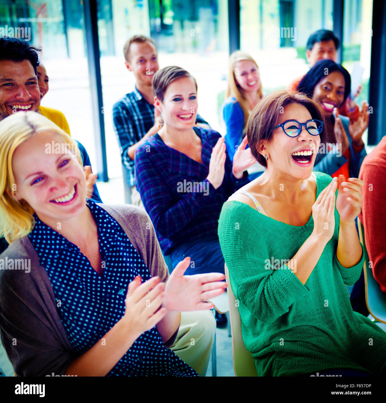 Audience Applaud Clapping Happines Appreciation Training Concept Stock ...