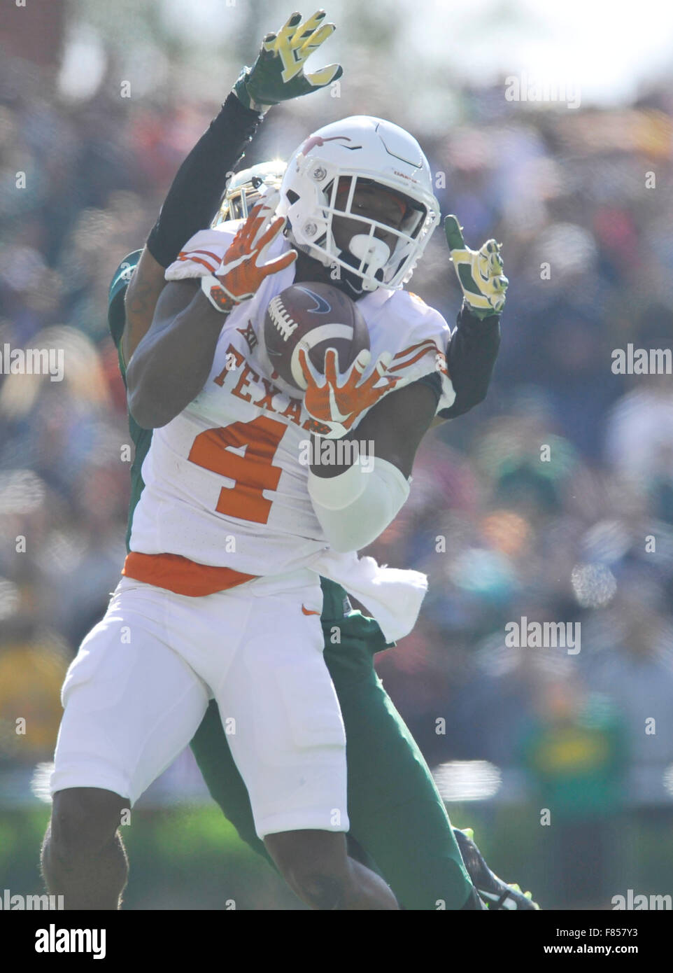 Waco, Texas, USA. 05th Dec, 2015. Texas receiver Daje Johnson (4) makes ...