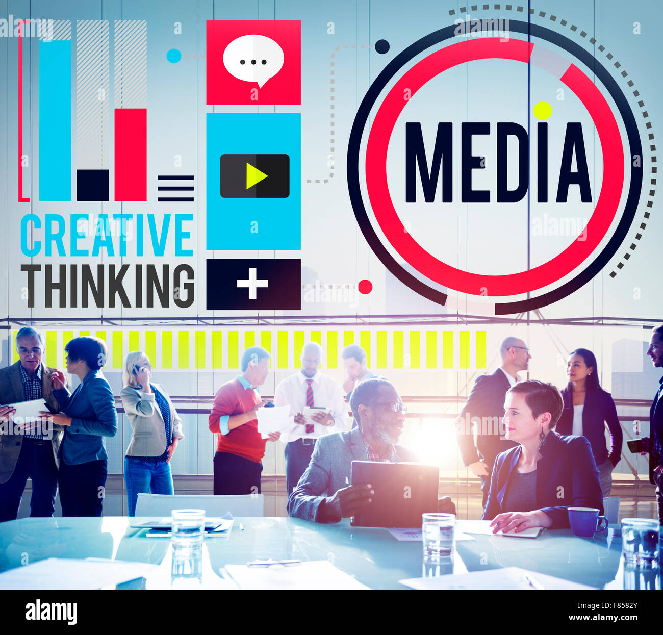 Media Communication Connect Creative Thinking Concept Stock Photo - Alamy
