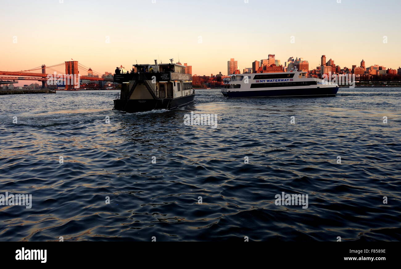 Commuter Ferries on the Hudson River Stock Photo - Alamy