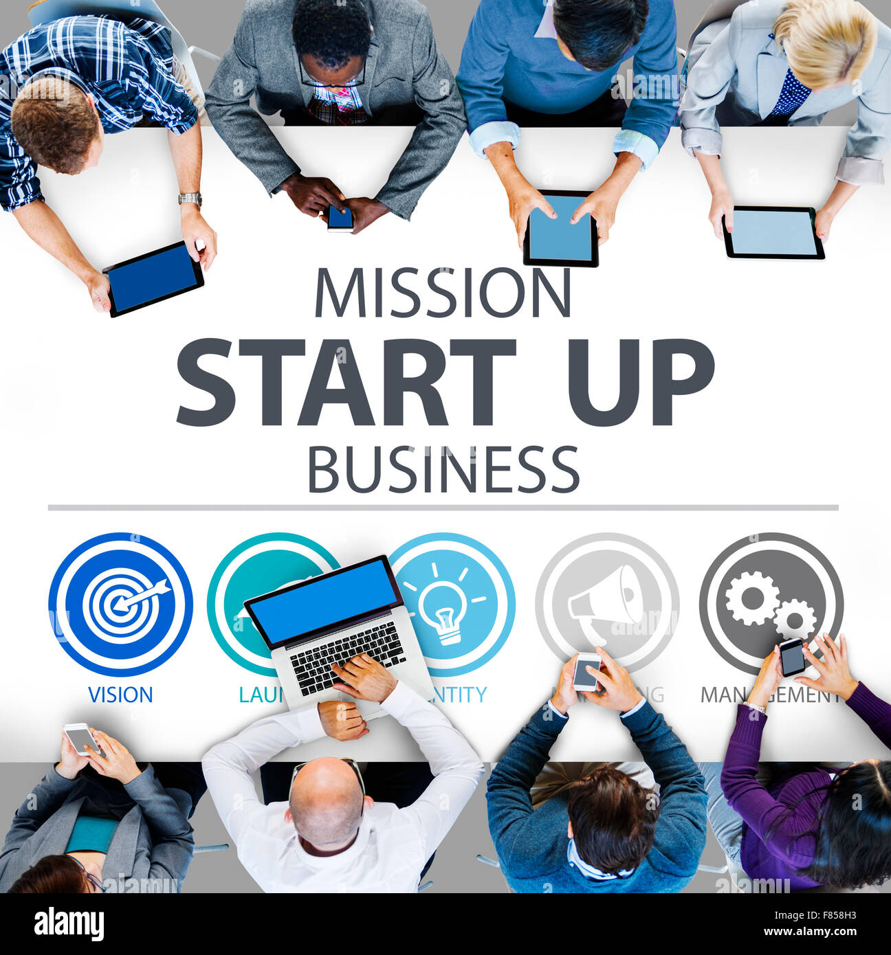 Mission Start Up Business Launch Team Success Concept Stock Photo - Alamy