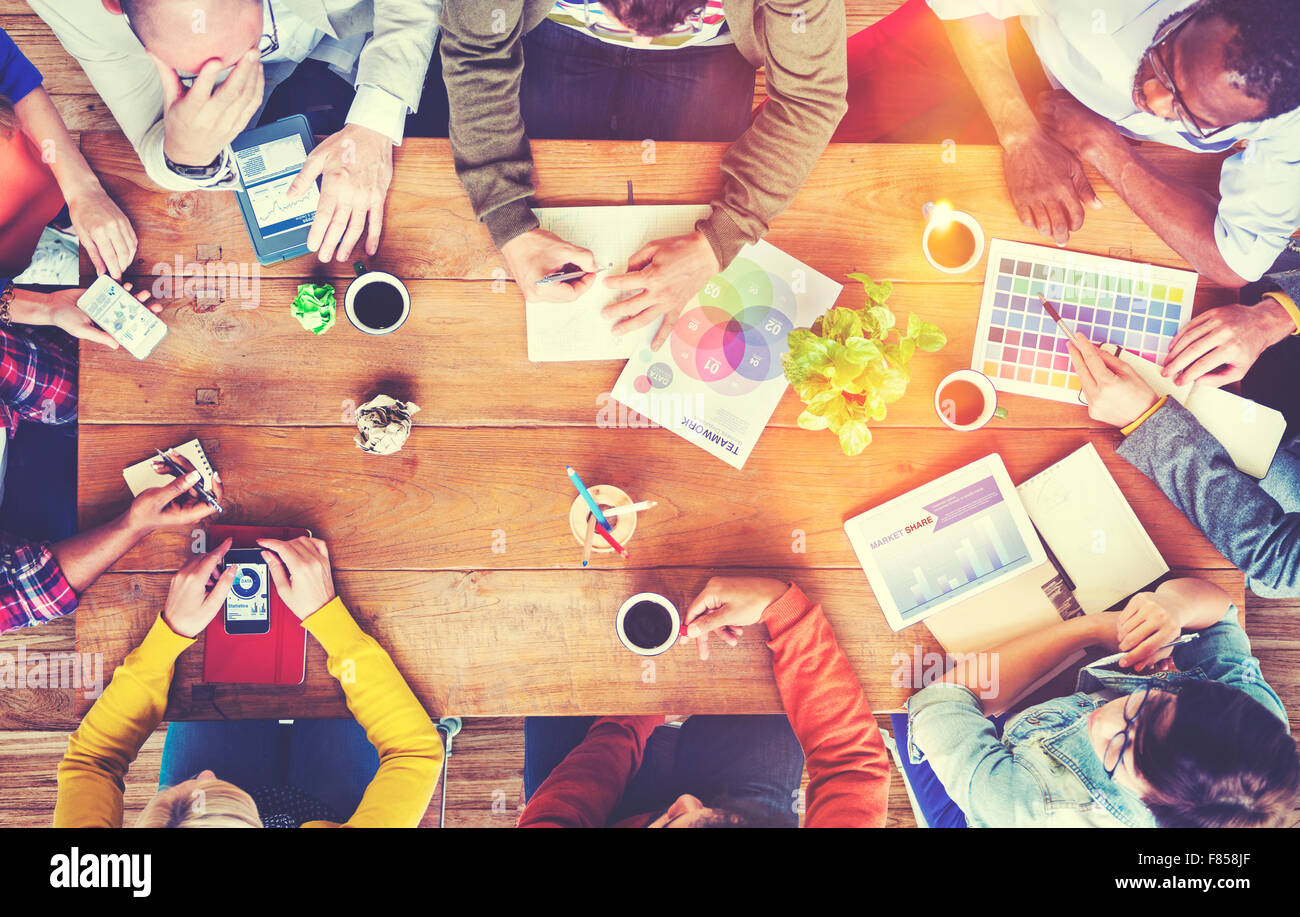 Group of Diverse Designers Having a Meeting Concept Stock Photo - Alamy