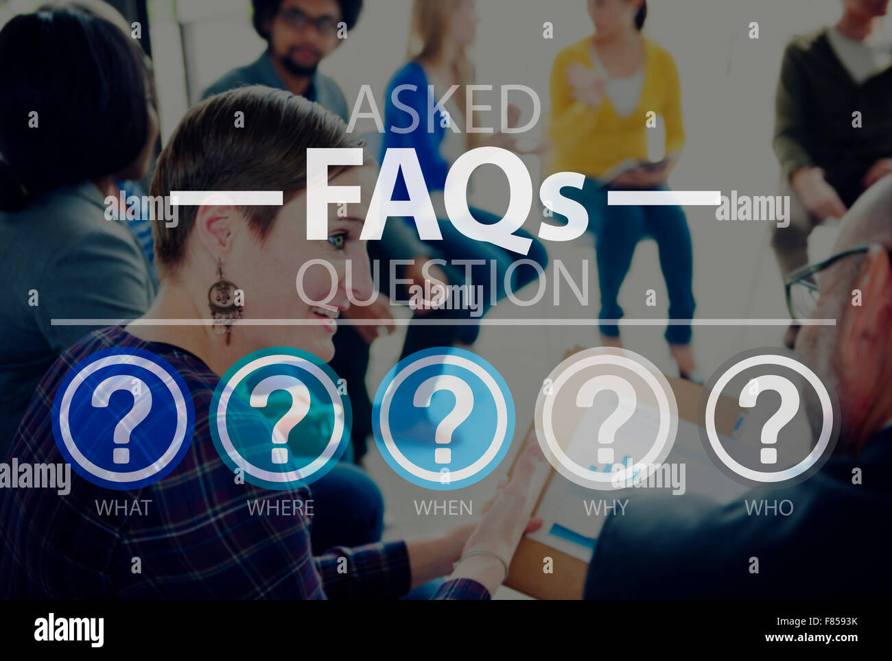 Frequently Asked Questions Asking Reply Response Concept Stock Photo ...