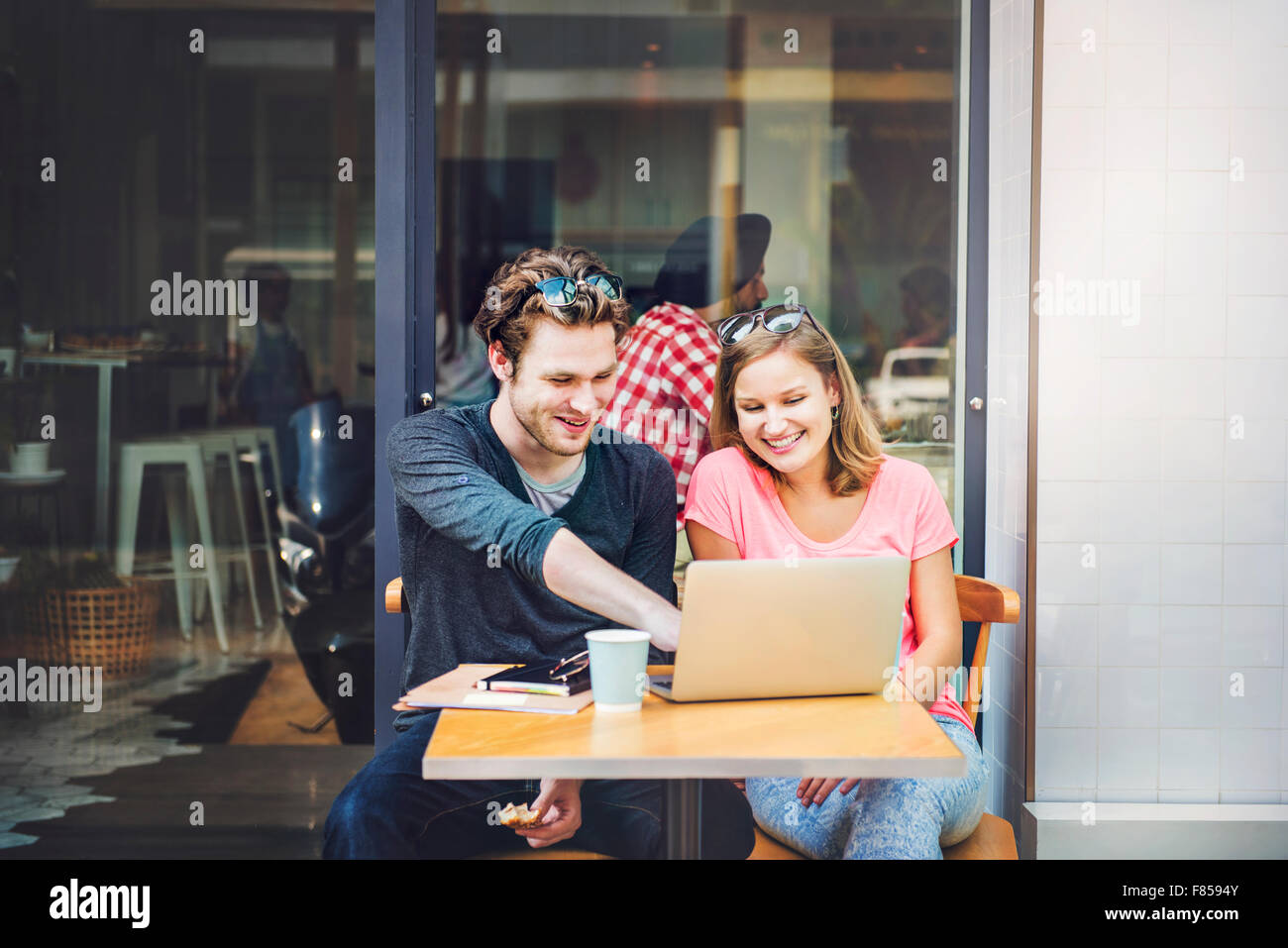 People Meeting Laptop Technology Friends Togetherness Concept Stock ...