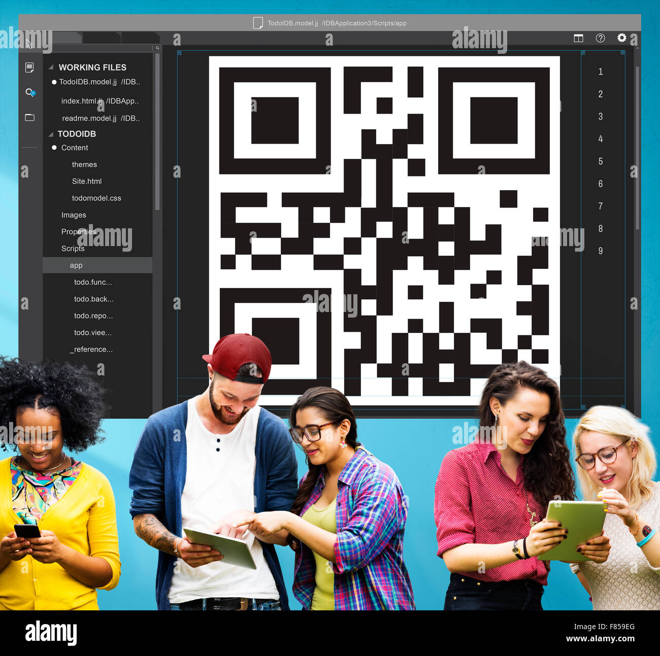 QR Code Encryption Interface Coding Concept Stock Photo - Alamy