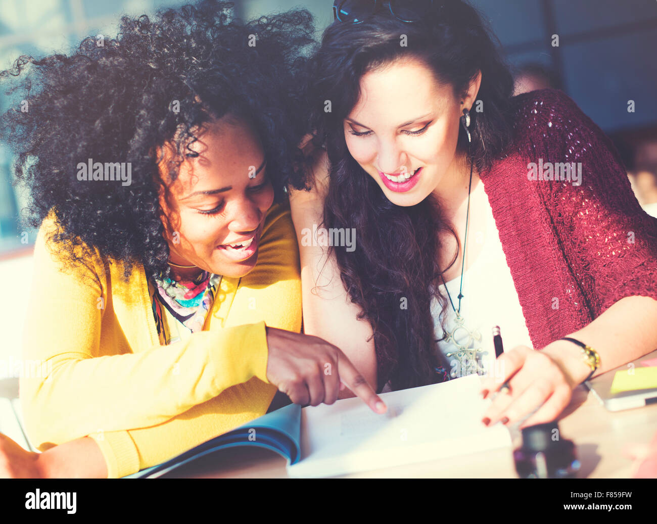 Ladies Women Working Together Project Concept Stock Photo - Alamy