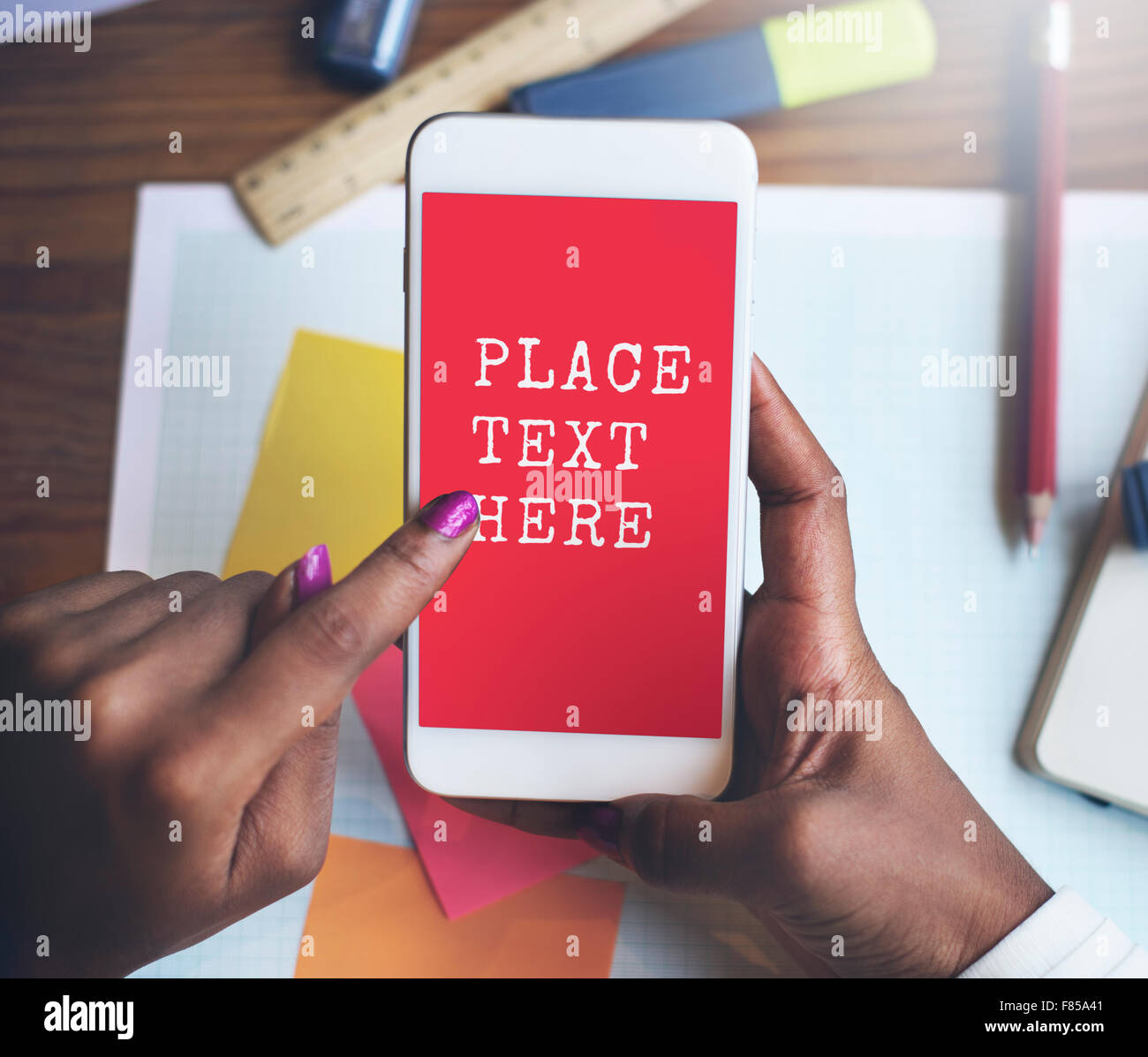 Place Text Here Data Digital Devices Internet Concept Stock Photo - Alamy